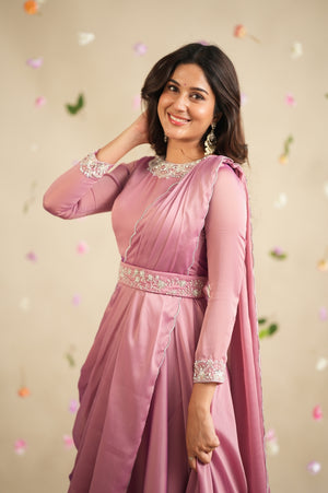 Minu Collection Premium Designer hand worked Drape Dress